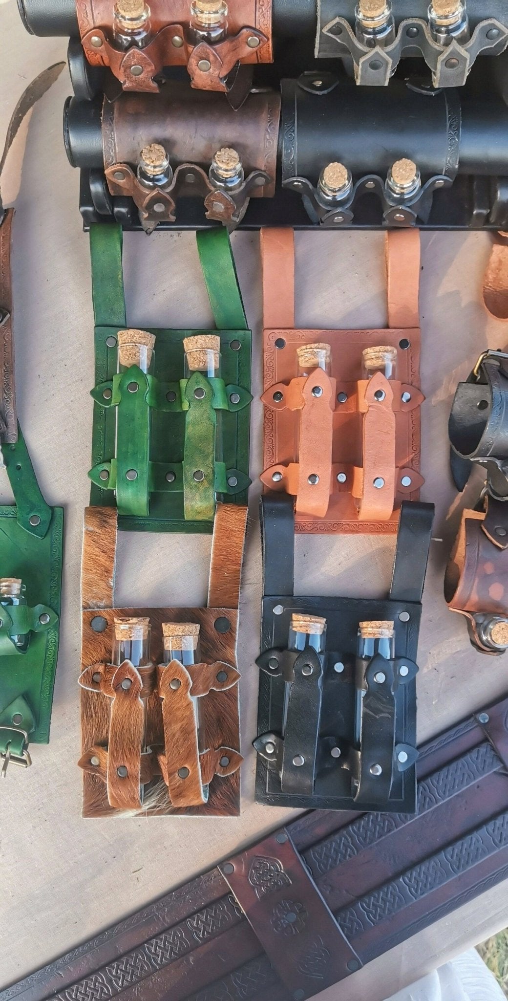 ALCHEMIST LARP SET Health & Mana Potion Holders - Handmade Leather ...