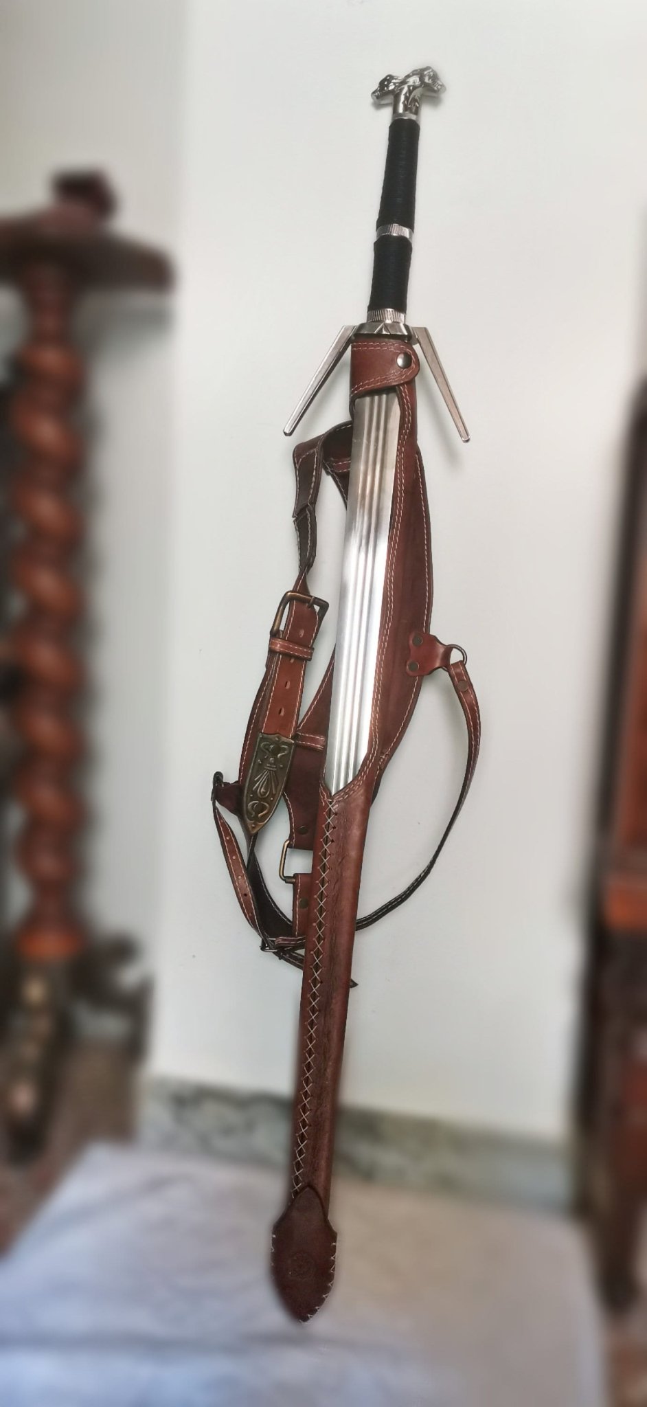 ⚔️ BACK SWORD SHEATH - The Witcher 3 Geralt of Rivia inspired Double ...