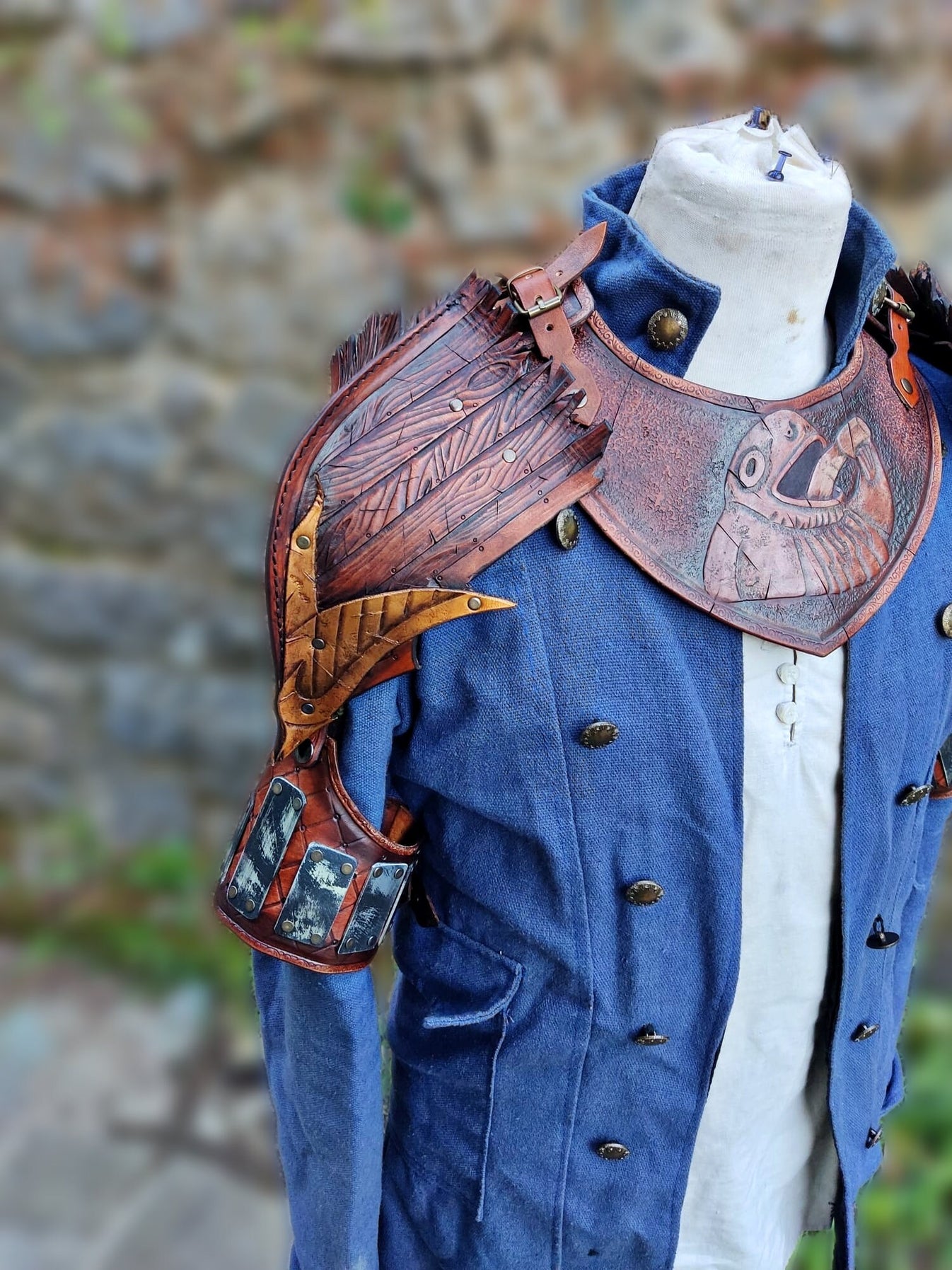 Pirate Pauldrons - Handmade Leather Spaulders - Corsair Ship Design ...